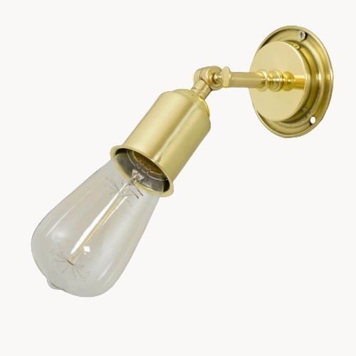 Vintage-navy wall light with brass spotlight and Edison Dido LED bulb